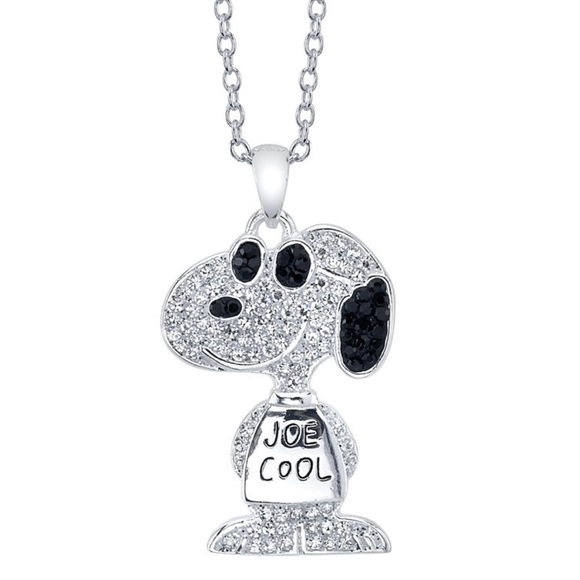 Peanuts | Jewelry | Peanuts Fine Silver Plated Crystal Snoopy Necklace ...